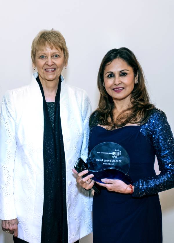 Anu Chadha with Nancy Ploeger the organizer of IWEC Business Awards ...